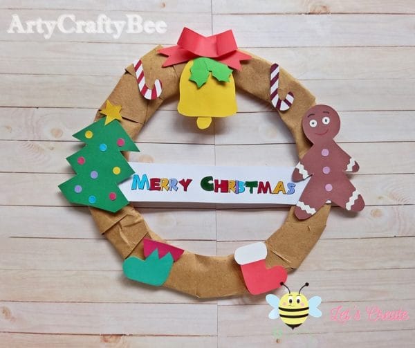 How To Make a Christmas Wreath Decoration For Kids (+2 Templates)