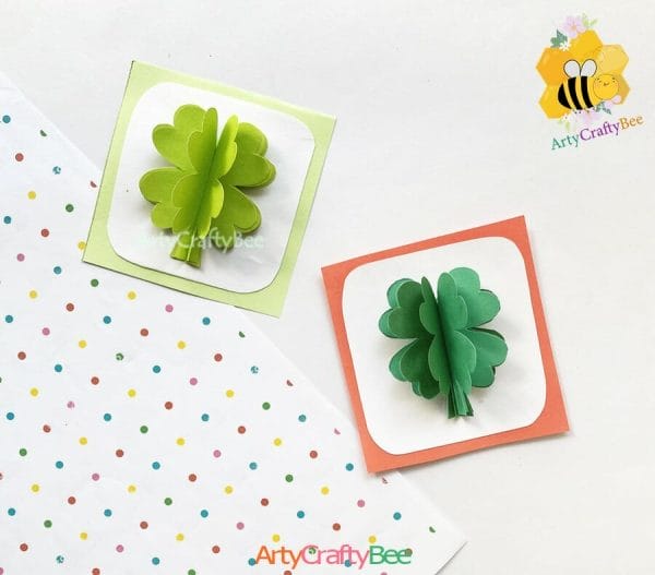 How To Make Easy 3D Shamrock Card Craft + 3 Templates - Arty Crafty Bee