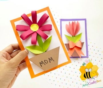 How To Make Easy Flower Pop Up Mother's Day Card (1 Template) - Arty ...