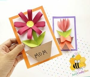 How To Make Easy Flower Pop Up Mother's Day Card (1 Template) - Arty ...