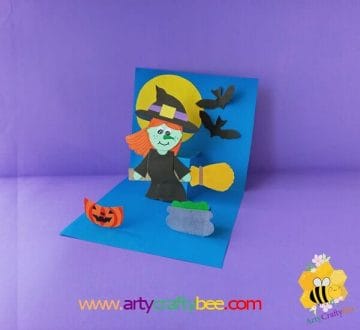 Easy Witch Halloween Pop Up Card (+2 Templates) - Arty Crafty Bee