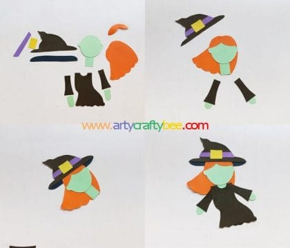 Easy Witch Halloween Pop Up Card (+2 Templates) - Arty Crafty Bee