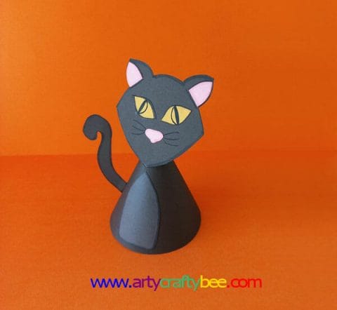 Fun Paper Black Cat Halloween Craft (2 Templates) - Arty Crafty Bee