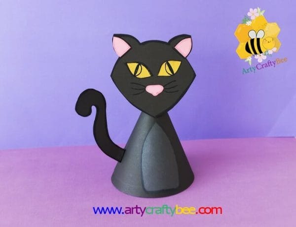 Fun Paper Black Cat Halloween Craft (2 Templates) - Arty Crafty Bee