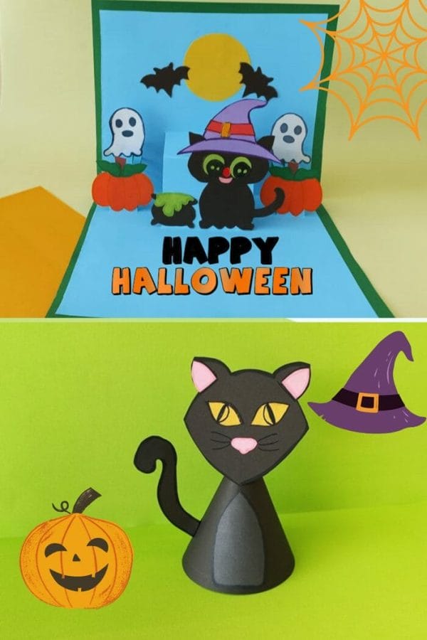 Fun Paper Black Cat Halloween Craft (2 Templates) - Arty Crafty Bee