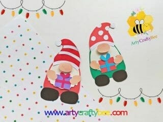 Easy Christmas Gnome paper Craft (+3 Templates) - Arty Crafty Bee
