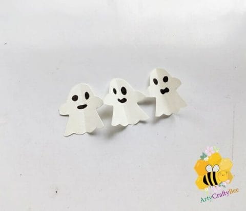 Easy Ghost Pop Up Card Halloween Craft For Kids (2 Patterns) - Arty ...