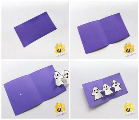 Easy Ghost Pop Up Card Halloween Craft For Kids (2 Patterns) - Arty ...