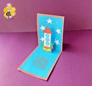Easy 3D Space Rocket Pop-Up Card Craft For Kids - Arty Crafty Bee