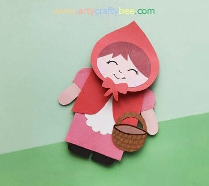 How To Make Paper Bag Puppet Craft Little Red Riding Hood (3 Templates ...