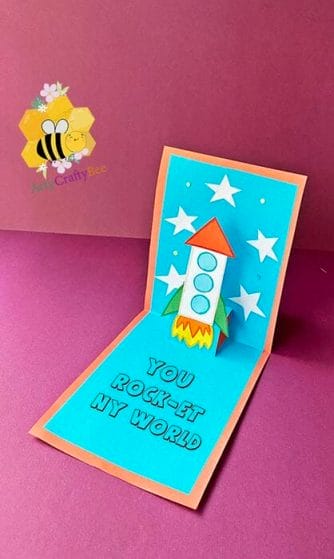 Easy 3D Space Rocket Pop-Up Card Craft For Kids - Arty Crafty Bee
