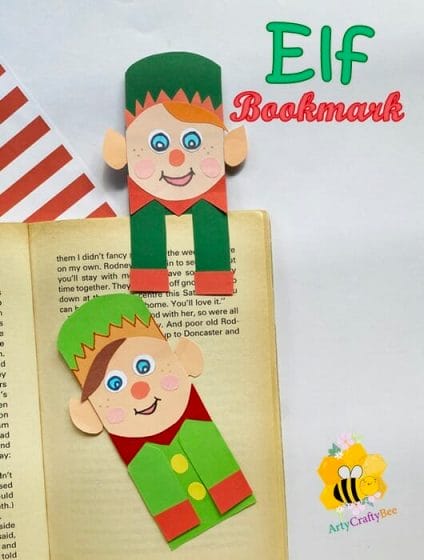 Fun Elf Bookmark Craft For Christmas (3 Templates) - Arty Crafty Bee