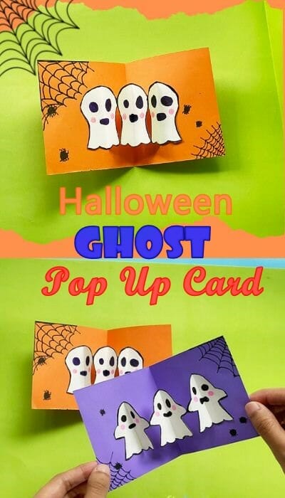 Easy Ghost Pop Up Card Halloween Craft For Kids (2 Patterns) - Arty ...
