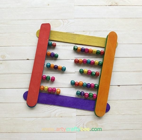 Fun Number Learning Craft Abacus For Kids 6 Steps - Arty Crafty Bee