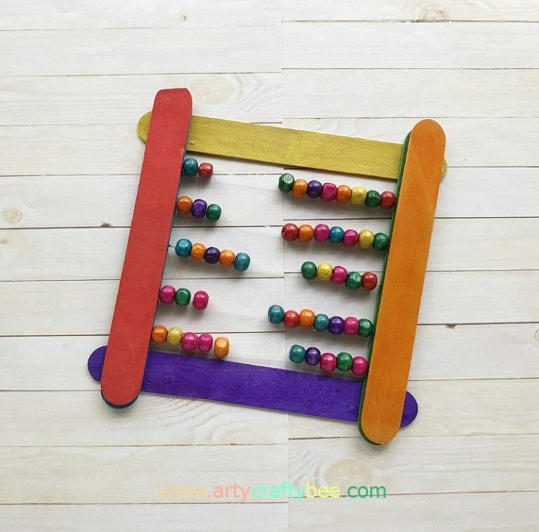 Fun Number Learning Craft Abacus For Kids 6 Steps - Arty Crafty Bee