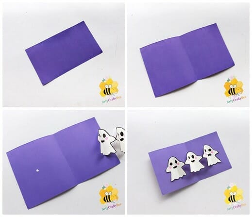 Easy Ghost Pop Up Card Halloween Craft For Kids (2 Patterns) - Arty ...