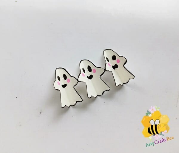 Easy Ghost Pop Up Card Halloween Craft For Kids (2 Patterns) - Arty ...