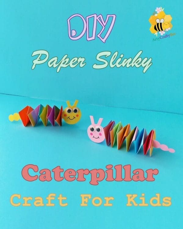 Fun Paper Slinky Caterpillar Craft For Kids - Arty Crafty Bee