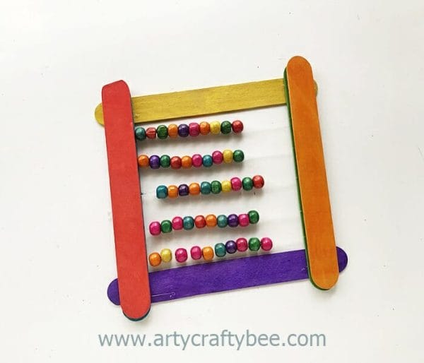 Fun Number Learning Craft Abacus For Kids 6 Steps - Arty Crafty Bee