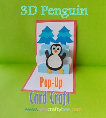 3D Penguin Pop Up Card Easy - Arty Crafty Bee