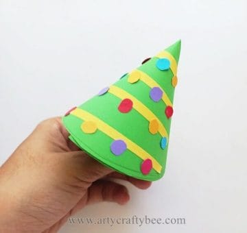 How To Make Paper Cone Christmas Tree Easy (+2 Templates) - Arty Crafty Bee