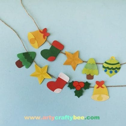 How To Make Paper Christmas Garland 2 Templates Fun - Arty Crafty Bee