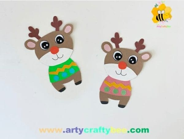 Rudolph The Red Nosed Reindeer Ornament Craft - Arty Crafty Bee