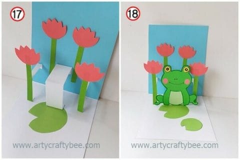 How To Make A Frog Pop Up Card Easy - Arty Crafty Bee