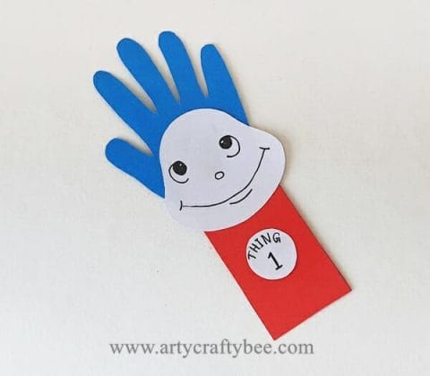 Thing 1 Thing 2 Handprint Craft Easy - Arty Crafty Bee