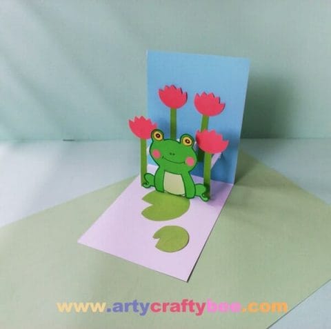 How To Make A Frog Pop Up Card Easy - Arty Crafty Bee
