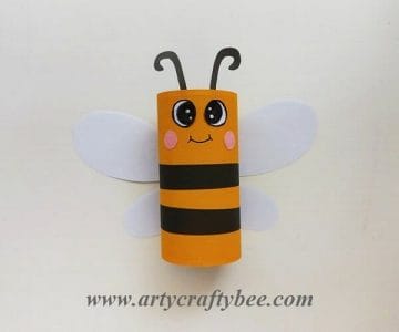 How To Make 3D Toilet Paper Roll Bee Craft For Kids Easy - Arty Crafty Bee