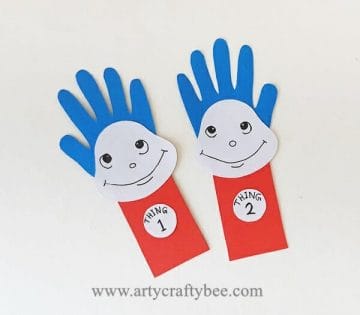 Thing 1 Thing 2 Handprint Craft Easy - Arty Crafty Bee