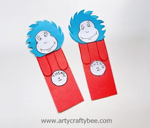 Thing 1 Thing 2 Handprint Craft Easy - Arty Crafty Bee