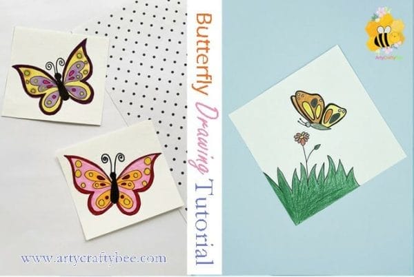 How To Draw A Butterfly Step by Step Easy (2 Designs) - Arty Crafty Bee