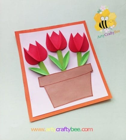 DIY Mother's Day Tulip Card Tutorial - Arty Crafty Bee