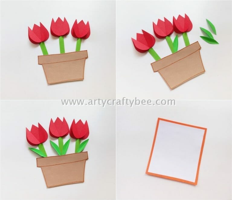 DIY Mother's Day Tulip Card Tutorial - Arty Crafty Bee