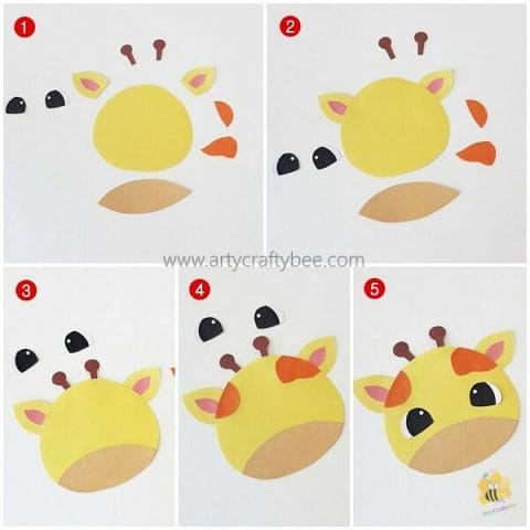 Easy Paper Giraffe Craft - Paper Bag Puppet - Arty Crafty Bee