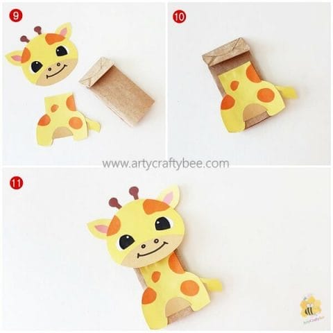 Easy Paper Giraffe Craft - Paper Bag Puppet - Arty Crafty Bee