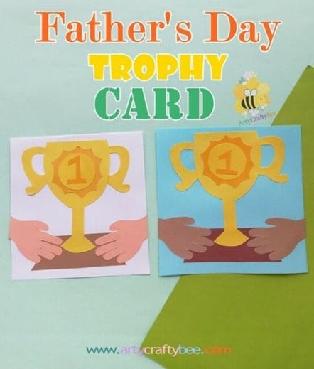 DIY Father's Day Trophy Card Craft Easy - Arty Crafty Bee