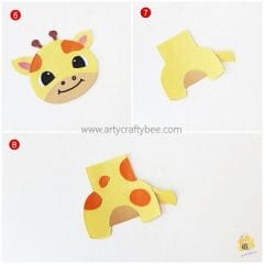 Easy Paper Giraffe Craft - Paper Bag Puppet - Arty Crafty Bee