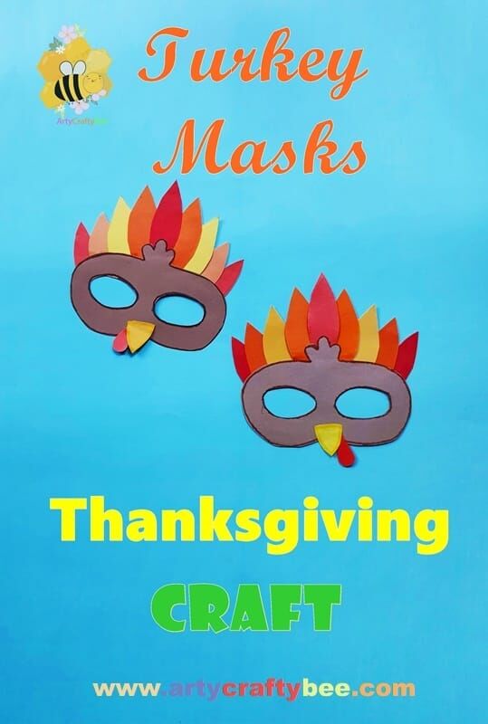 Turkey Mask Craft Fun and Easy - Arty Crafty Bee