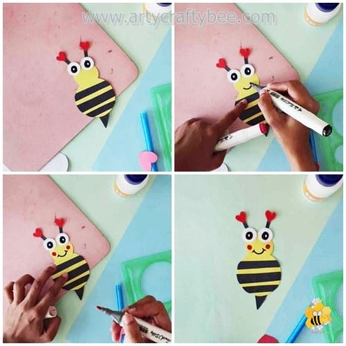 Bee My Valentine Craft for Valentine's Day - Arty Crafty Bee